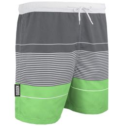 GUGGEN Mountain Herren Badehose mit Muster Streifen Gr&uuml;n