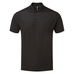 Premier Herren Coolchecker Pique-Poloshirt (Schwarz)