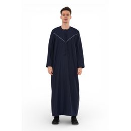 Herren Eid Marineblaue marokkanische Thobe Robe Djellaba Ramadan Eid Jubba- HM10