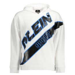 Plein Sport Kapuzenpullover in Weiss mit grossem Logo