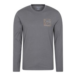 Mountain Warehouse - "Spirit Of Adventure" T-Shirt f&uuml;r Herren, Lang&auml;rmlig (Holzkohle)
