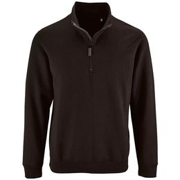 SOLS Herren Stan Kontrast Zip Neck Sweatshirt (Schwarz)