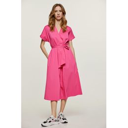 Fuchsia A Line Midikleid mit G&uuml;rtel
