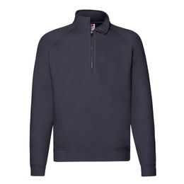 Fruit of the Loom - "Premium" Sweatshirt mit kurzem Rei&szlig;verschluss f&uuml;r Herren/Damen Unisex Raglan&auml;rmel (Marineblau)