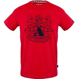 Aquascutum grosses Schild Aldis Logo rotes T-Shirt