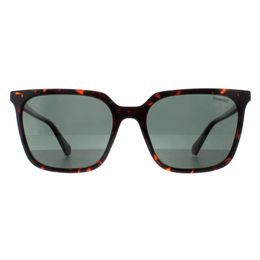 Polaroid Square Damen Havanna Gr&uuml;n Polarisiert PLD 4163/S
