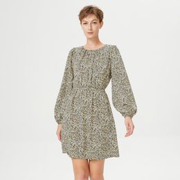 Kurzes Kleid mit Gummizug und Blumendruck