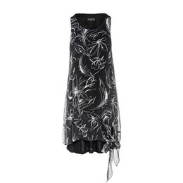 &Auml;rmelloses doppellagiges Kleid in Schwarz und Wei&szlig;
