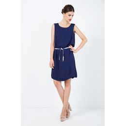 Unifarbenes gerades Kleid mit G&uuml;rtel