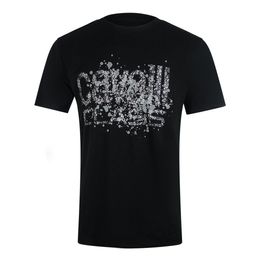 Cavalli Class - Schwarzes T-shirt Mit Gespr&uuml;htem Logo