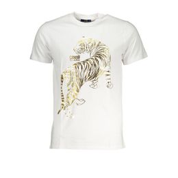 Cavalli Class Bianco Baumwoll T-Shirt f&uuml;r Herren