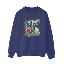 Disney - "Alice In Wonderland Leafy Garden" Sweatshirt f&uuml;r Damen (Marineblau)