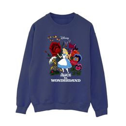 Disney - "Alice In Wonderland Flowers" Sweatshirt f&uuml;r Damen (Marineblau)