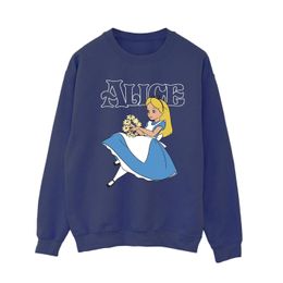 Disney - "Alice In Wonderland Flowers" Sweatshirt f&uuml;r Damen (Marineblau)