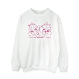 Disney - "Chip 'n' Dale Nuts About You" Sweatshirt f&uuml;r Damen (Wei&szlig;)