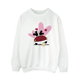 Disney - "Mickey Mouse Car Print" Sweatshirt f&uuml;r Damen (Wei&szlig;)