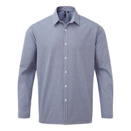 Premier - Hemd f&uuml;r Herren Lang&auml;rmlig (Marineblau/Wei&szlig;)