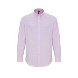 Premier - Hemd f&uuml;r Herren Lang&auml;rmlig (Wei&szlig;/Pink)