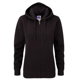 Russel Athletic Russell Ladies Premium Authentic Zipped Hoodie (3-Lagen-Gewebe) (Schwarz)