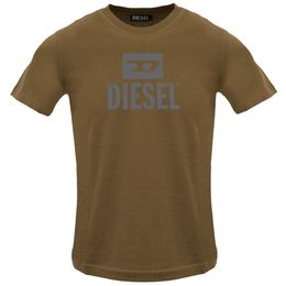 Diesel - T-shirt Mit Einfarbigem Logo Und Kaffeelik&ouml;r