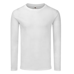 Fruit of the Loom - "Iconic 140" T-Shirt f&uuml;r Herren/Damen Unisex Lang&auml;rmlig (Wei&szlig;)