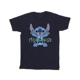 Disney - "Lilo And Stitch Ohana Blue Glitch" T-Shirt f&uuml;r Herren (Marineblau)