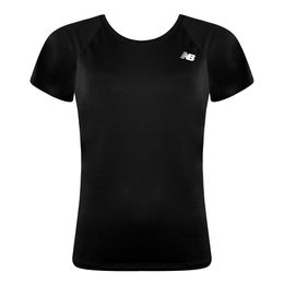 New Balance Neues Gleichgewicht Kurzarm schwarzer runder Nacken Womens Kern Run T-Shirt WT93868 Bk