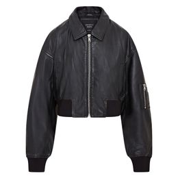 &Uuml;bergro&szlig;e Damen-Bomberjacke MA-1 aus Leder