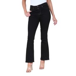 Magic Shaping High Waisted Slim Flare Leg Jeans f&uuml;r Damen in Schwarz