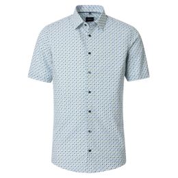 Businesshemd Venti "Venti Businesshemd Kurzarm Print", Herren, Gr. 42, Normalgr&ouml;&szlig;en, blau, 100% Baumwolle, bedruckt, schmal, Hemden