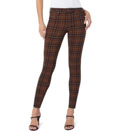 Madonna Skinny-Jeans mit Glencheck-Muster in tiefem Zimtblau