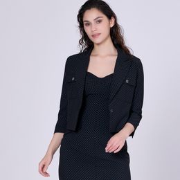 Crop-Jacke mit Safari-Taschen und Punktedruck