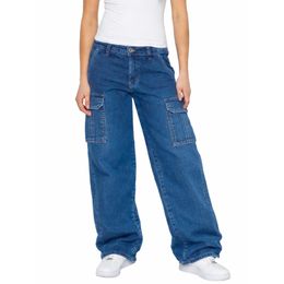 Enzo | Damen Cargo Baggy Jeans