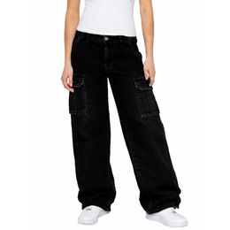 Enzo | Damen Cargo Baggy Jeans