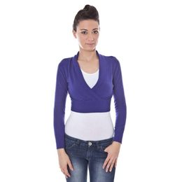 Datch Gek&uuml;rzter Strickcardigan mit langen &Auml;rmeln und V-Ausschnitt