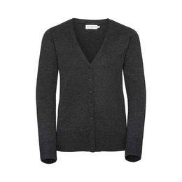 Russel Athletic Russell Collection - Strickjacke V-Ausschnitt f&uuml;r Damen (Holzkohle-Mergel)