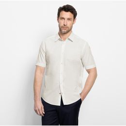 Kurzarmhemd OLYMP "Casual", Herren, Gr. L, N-Gr, sanftes wei&szlig;, Web, Obermaterial: 100% Baumwolle, regular fit normal, Hemden, Freizeithemd, regular fit, Kentkragen