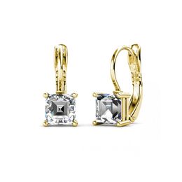Quadratische Ohrringe - Gold und Kristall