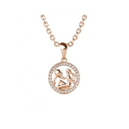 Wassermann Tierkreiszeichen Anh&auml;nger - Rose Gold und Kristall