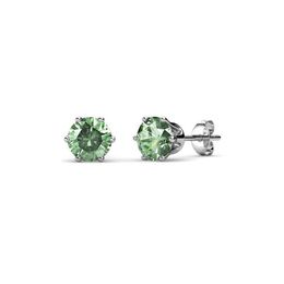 Geburtsstein August Ohrringe - Silber und Vert