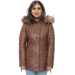 Gesteppte Damen-Parkajacke aus Leder &ndash; Curitiba