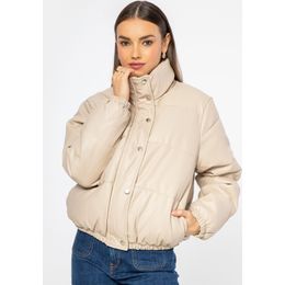 Wittchen Damen-PUFFjacke aus Kunstleder, hellbeige