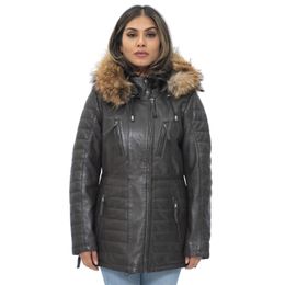 Gesteppte Damen-Parkajacke aus Leder &ndash; Curitiba