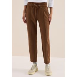 Lederimitathose Cecil, Damen, Gr. L, L&auml;nge 28, mocha caramel, Stoff, 94% Polyester, 6% Elasthan, unifarben, comfort fit lang, Hosen, Middle Waist