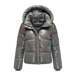 Marikoo Damen Winter Steppjacke Skyraa mit Kapuze & gl&auml;nzendem Design