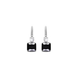 Luxenter Ohrringe aus 925er Sterlingsilber und Onyx-Zirkonia mit Rhodiumbeschichtung &ndash; Askuo