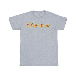Disney - "Winnie The Pooh Stretching" T-Shirt f&uuml;r Herren (Grau)