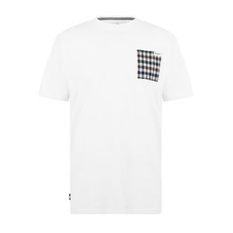 Aquascutum Herren Karo Brusttaschen Aktives T-Shirt (Optisches Wei&szlig;)