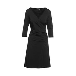 Schwarzes Faux Wrap Kleid aus nachhaltigem Stoff