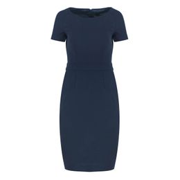 Tailliertes marineblaues Kleid mit Fl&uuml;gel&auml;rmeln Punto